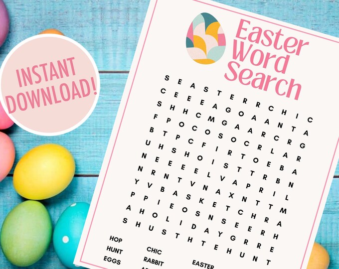 Easter Word Search Easter Activity for Kids Easter Games Easter Party ...
