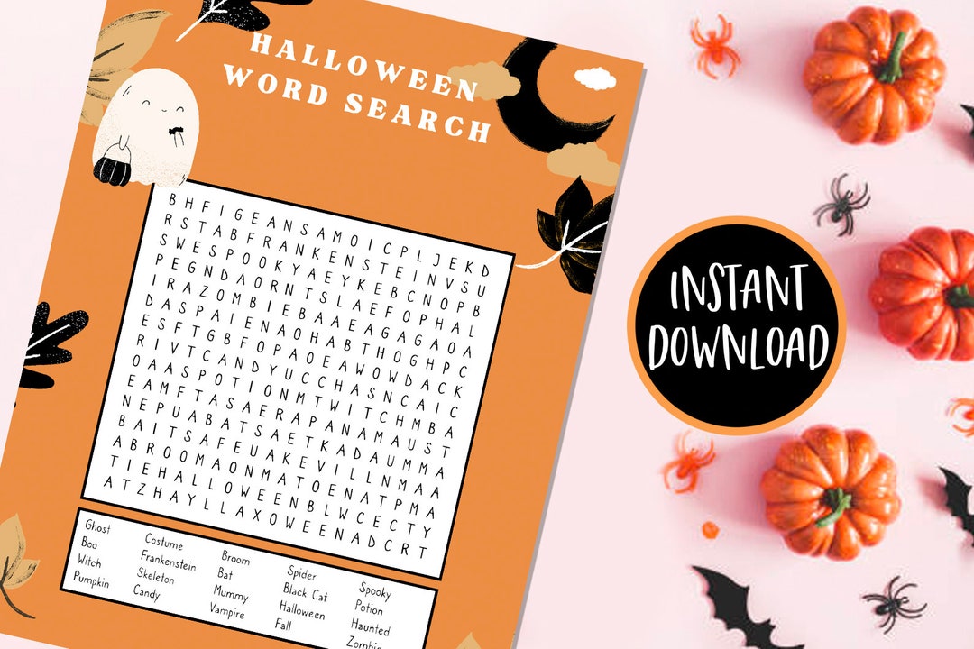 Halloween Word Search Halloween Activity for Kids Halloween Games ...