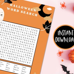 Halloween Word Search Halloween Activity for Kids Halloween Games ...