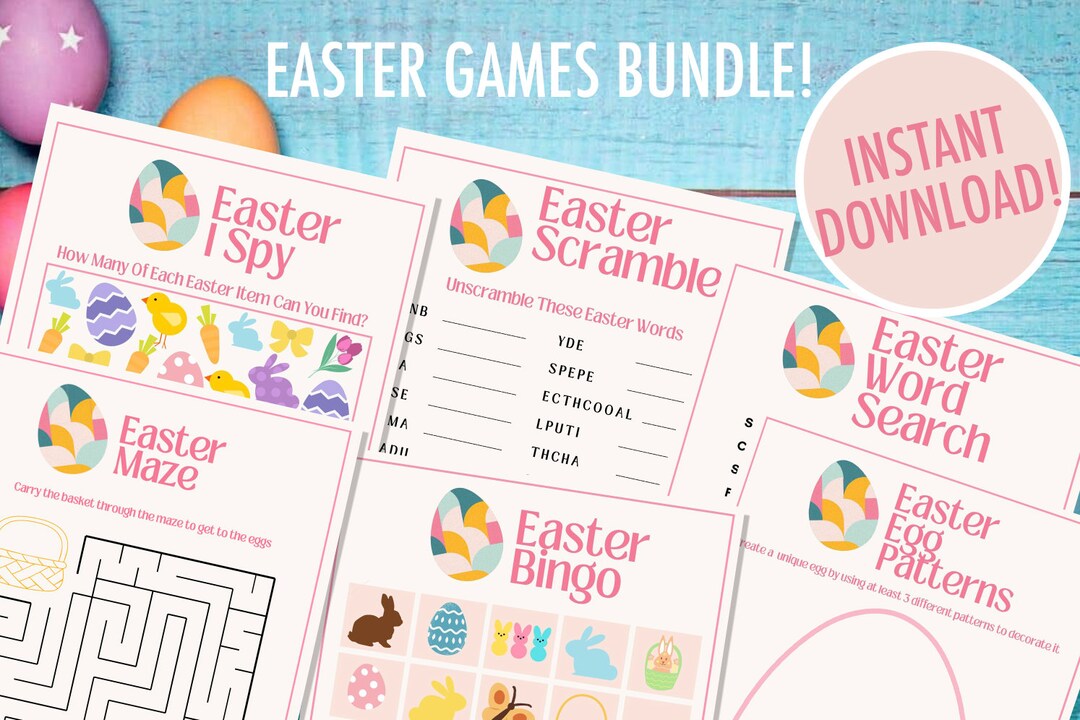 Easter Game Printable Bundle Easter Activity for Kids Easter Games ...