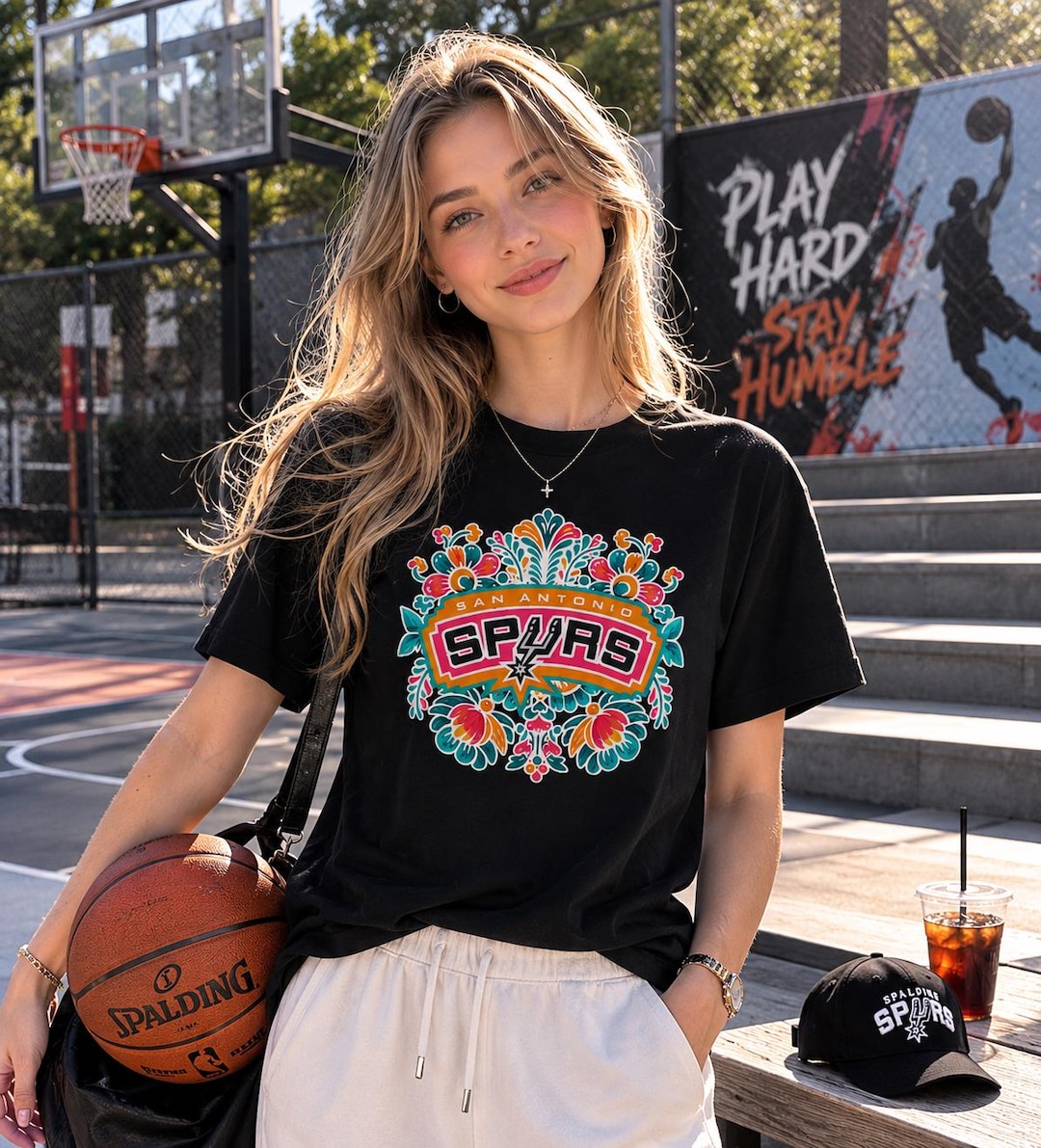 Fiesta Basketball Shirt, Colorful Texas Style Tee, Retro Graphic Print ...