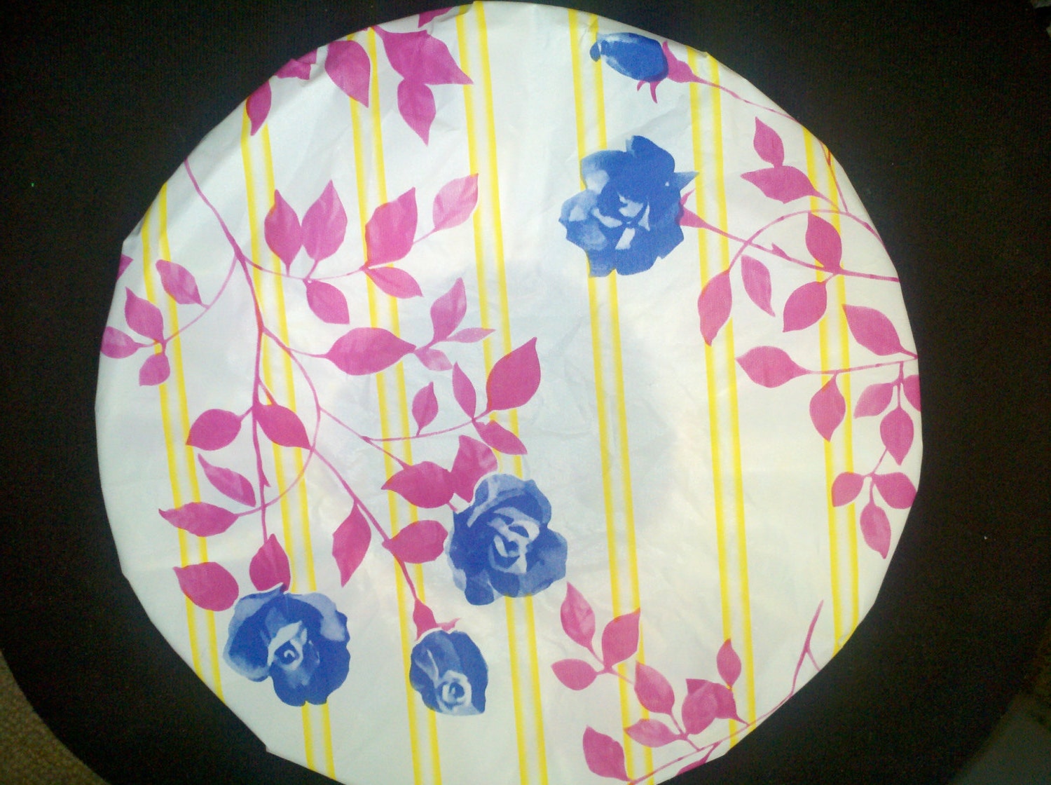 Waterproof Shower Cap Wedding Flowers Soft Hot Pink Lace Blue Rose ...