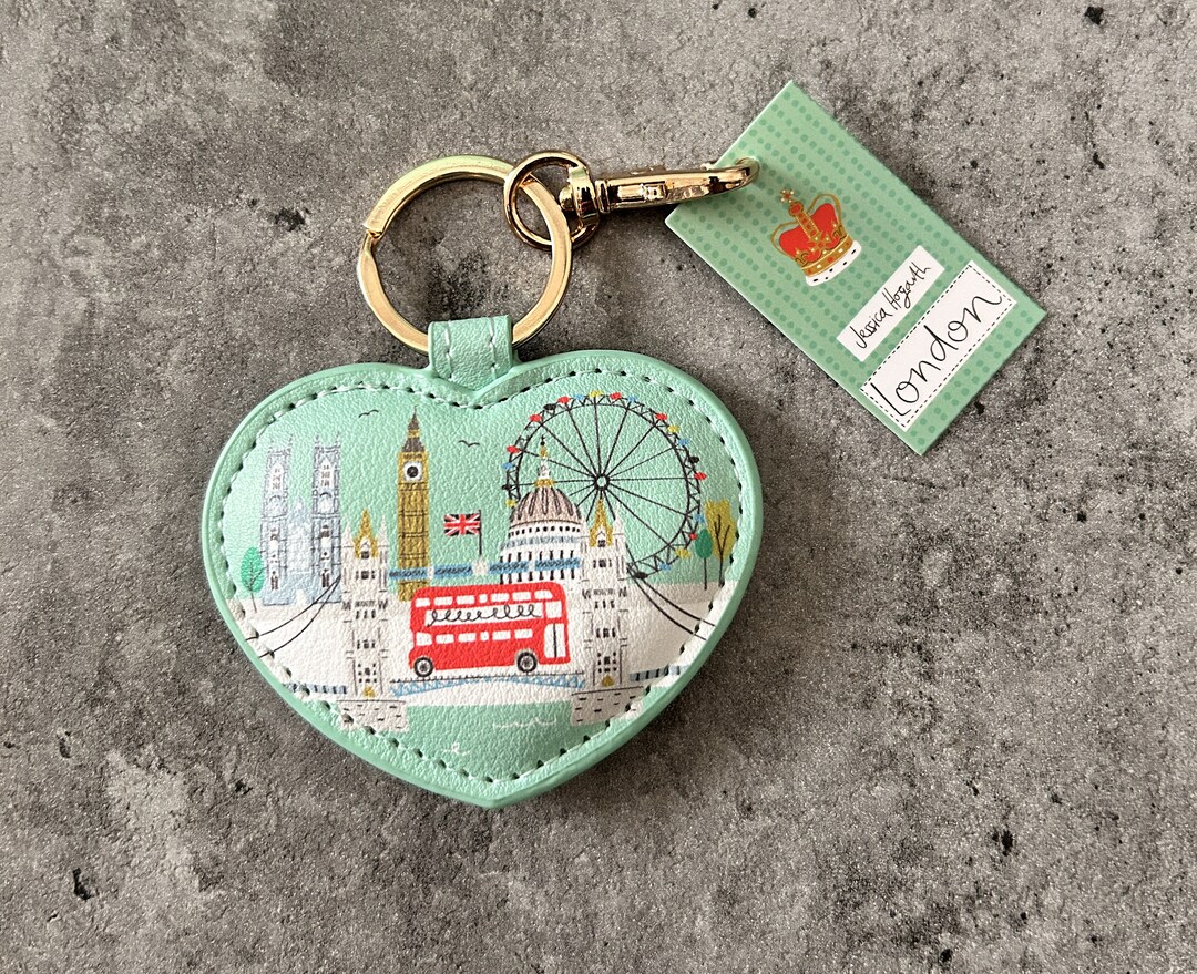 London Heart Bag Charm and Keyring - Made From Vegan Leather - Etsy