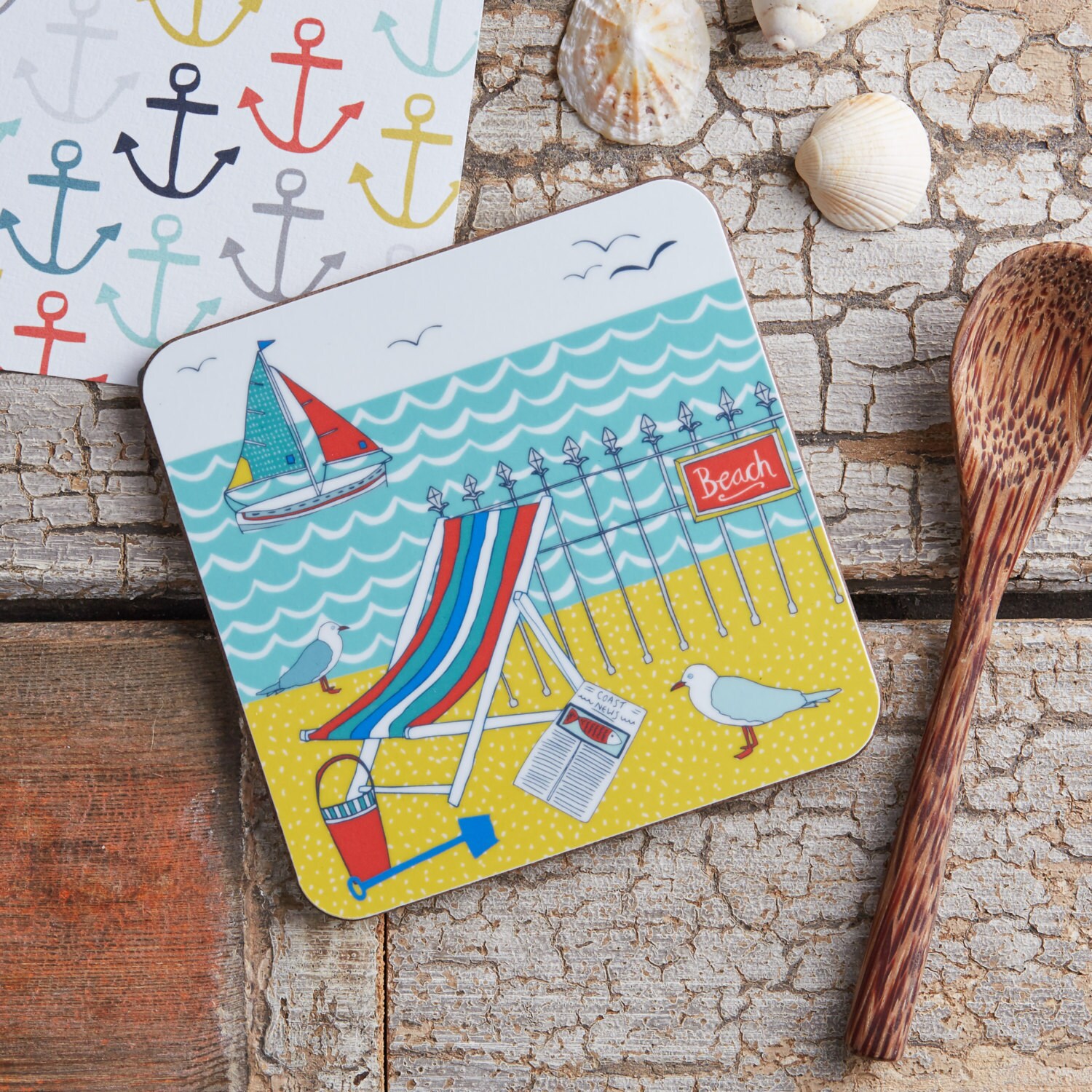 Beach Scene Coaster - Etsy
