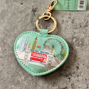 London Heart Bag Charm and Keyring - Made From Vegan Leather - Etsy