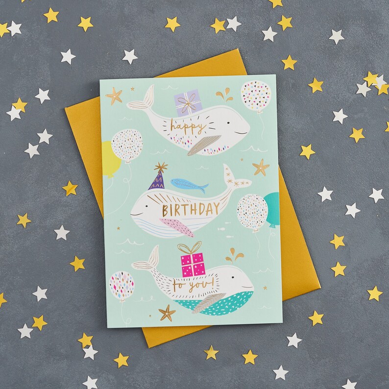 Whales Birthday Card - Etsy