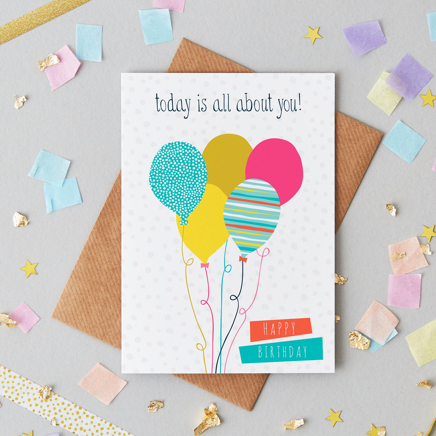 Birthday Balloon Greeting Card | Etsy