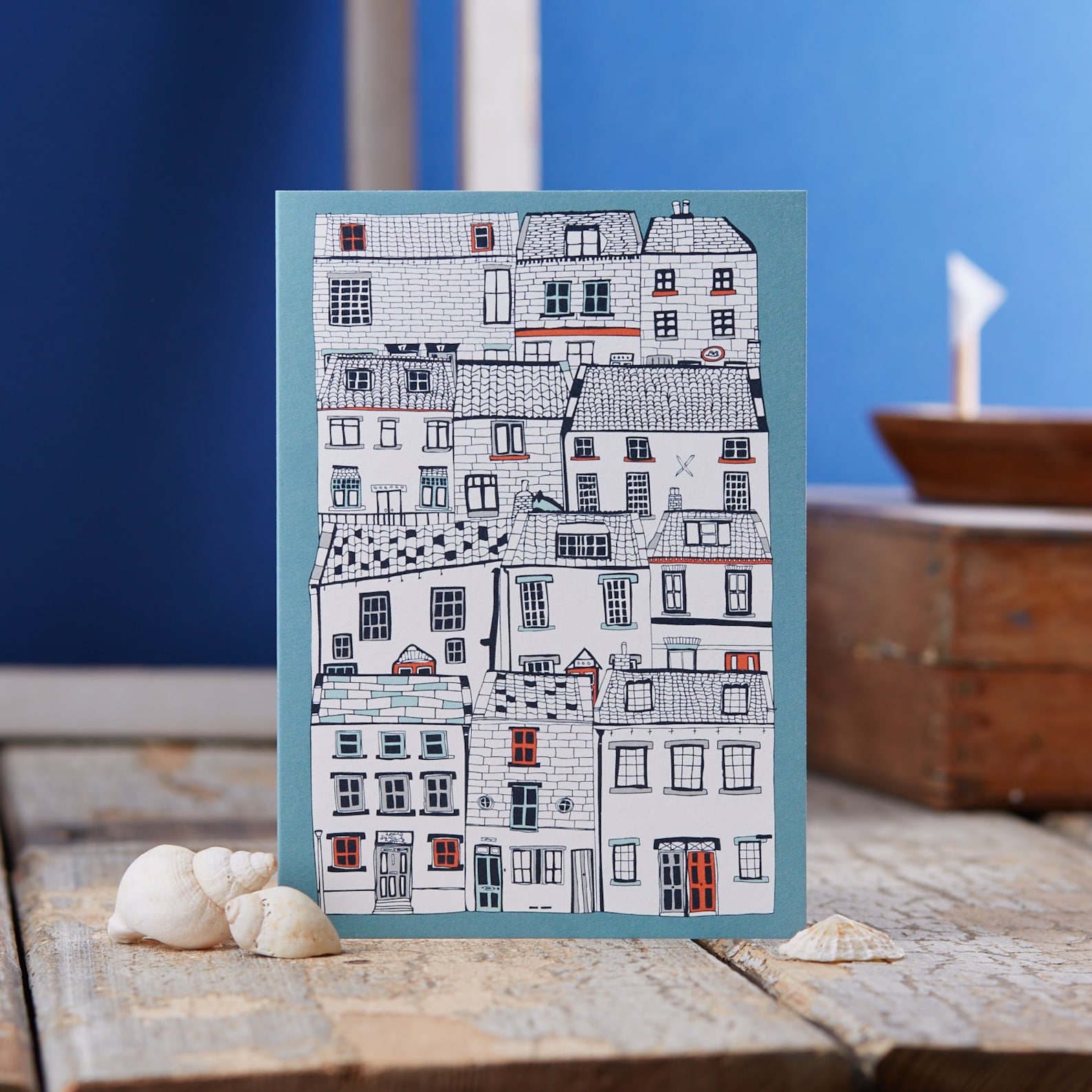 Houses Illustration Greeting Card | Etsy
