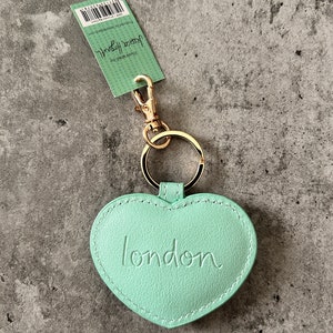 London Heart Bag Charm and Keyring - Made From Vegan Leather - Etsy