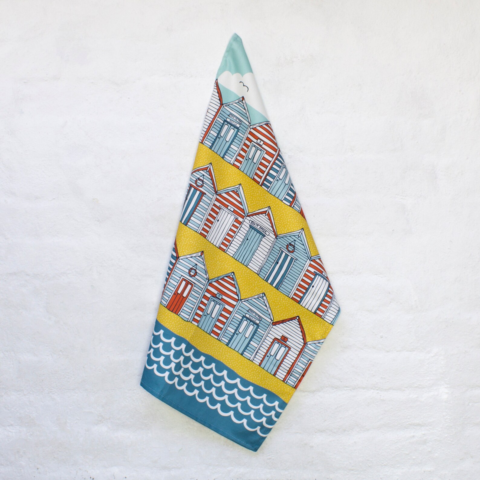 Beach Huts Tea Towel - Etsy UK