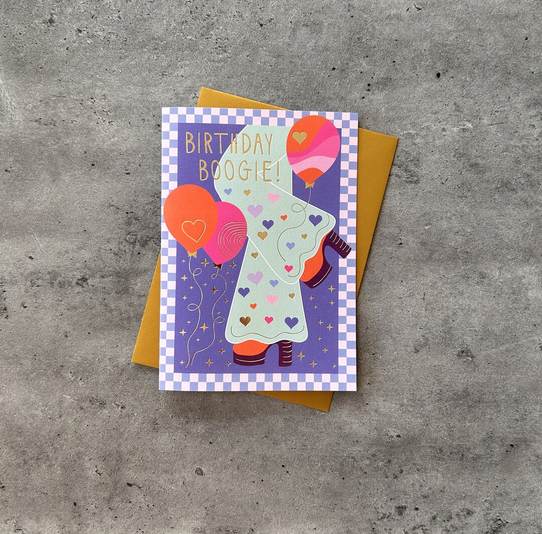 Disco Boogie Themed Birthday Card - Etsy