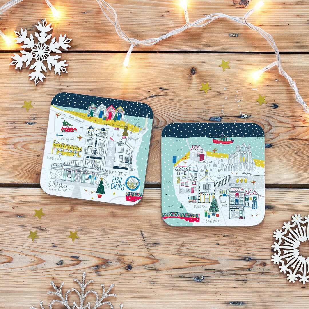 Whitby in Winter Coasters - Etsy