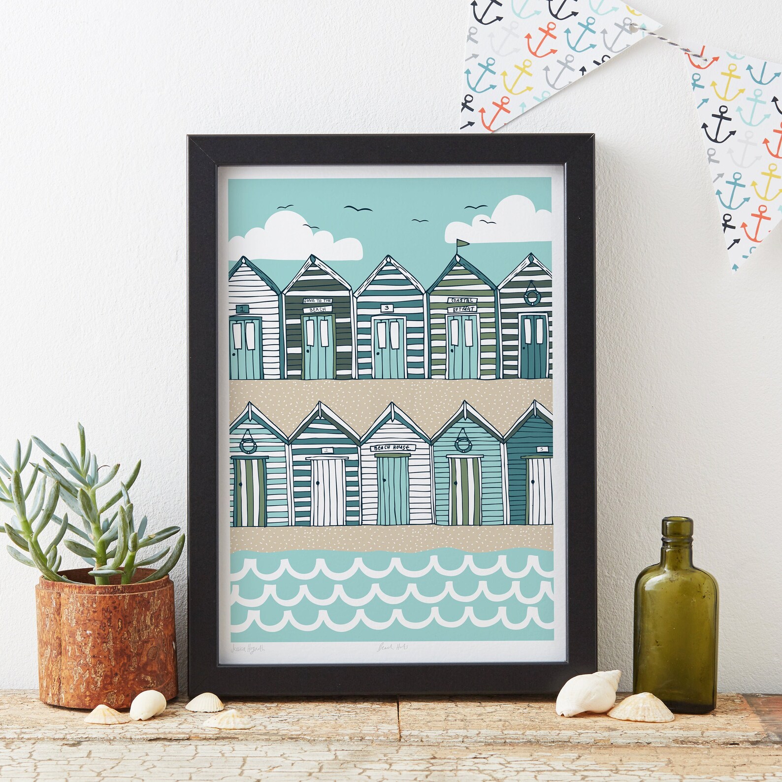 Beach Huts Art Print - Etsy