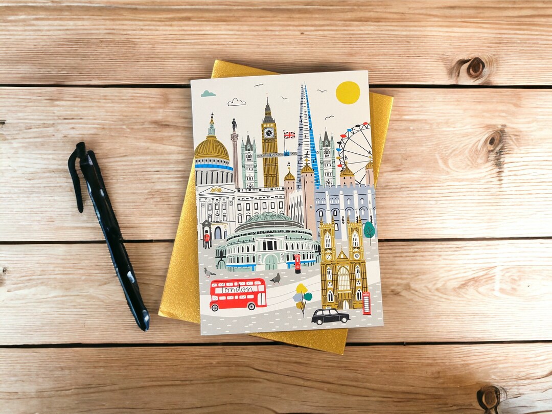 London Skyline Illustration Greeting Card - Etsy