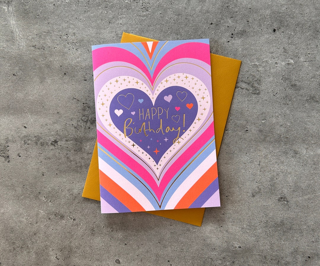 Heart Pattern Birthday Card - Etsy