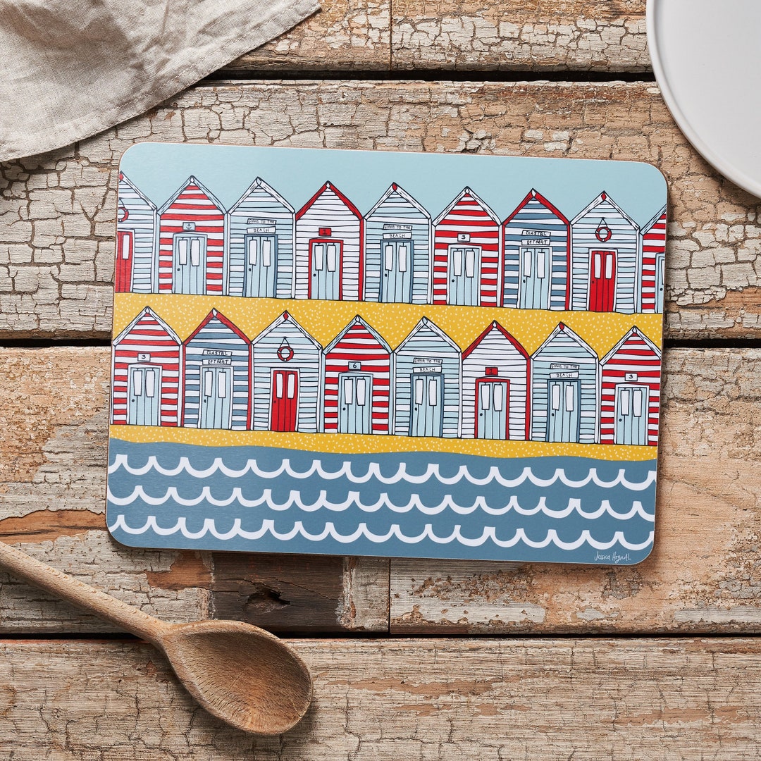 Beach Huts Melamine Placemat - Etsy