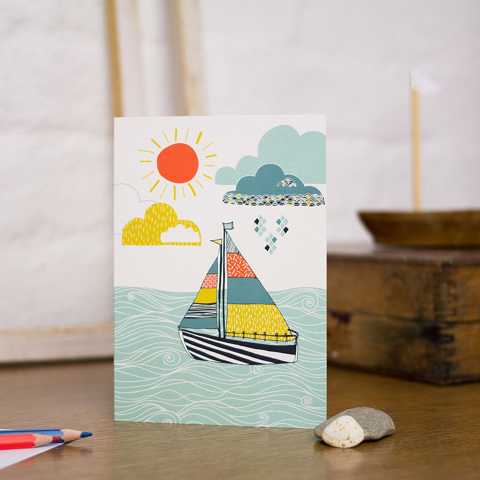 Sailing Boat Greeting Card | Etsy