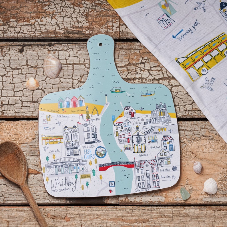 Whitby Map Cutting Board Medium - Etsy UK