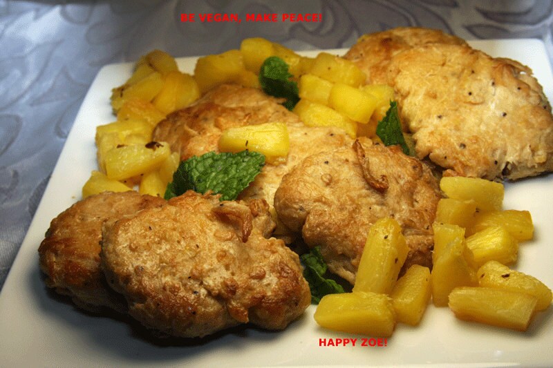 Vegan Soy Nuggets with Roasted Pineapple, Natural and Healthy ...