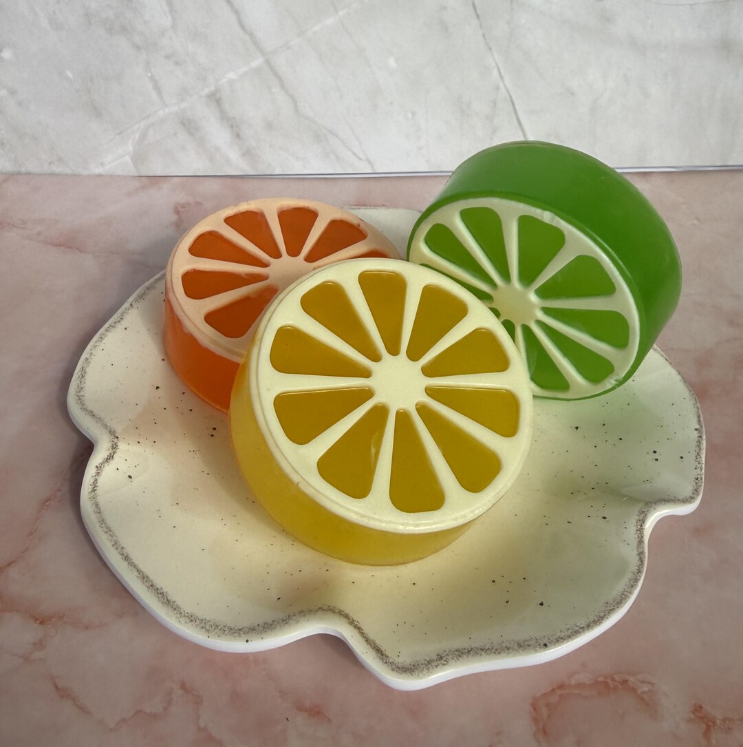 Handmade Citrus Slice Soap, Orange Lemon Lime, Fresh Citrus Scent, Spa ...