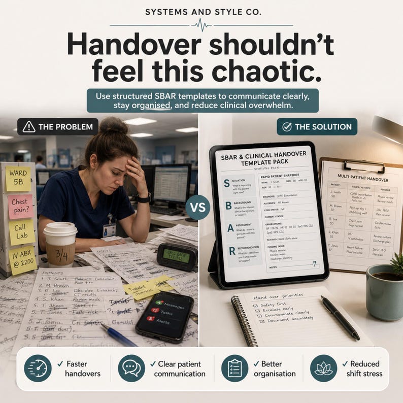 SBAR Handover Template Pack | Nurse Handover Templates | Clinical ...