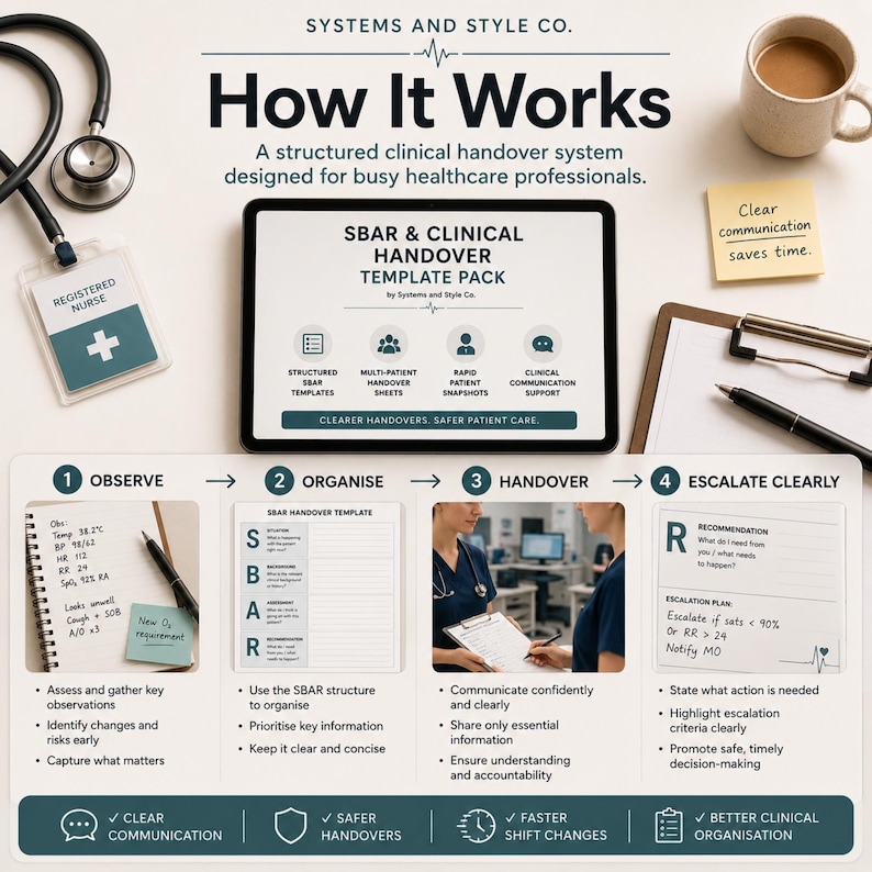 SBAR Handover Template Pack | Nurse Handover Templates | Clinical ...