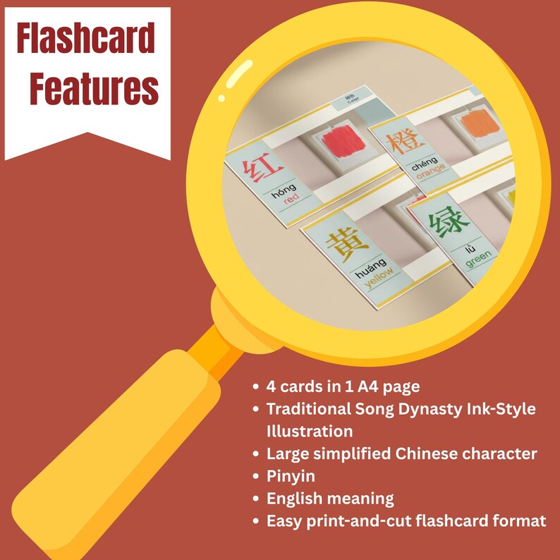 Chinese Character Practice Worksheets With Illustration, 35 Color ...