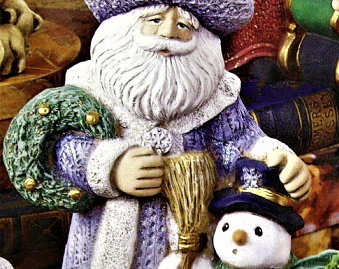 Unpainted Ceramic Renaissance Santa With Snowman at His Side Unpainted ...