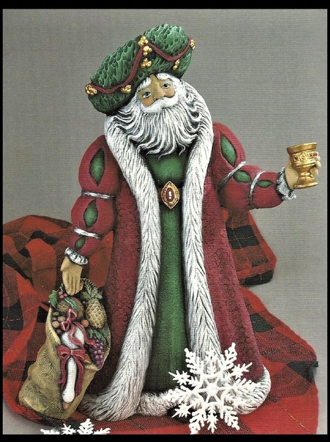 Unpainted Ceramic Bisque Santa Claus Renaissance With Bag and Goblet ...