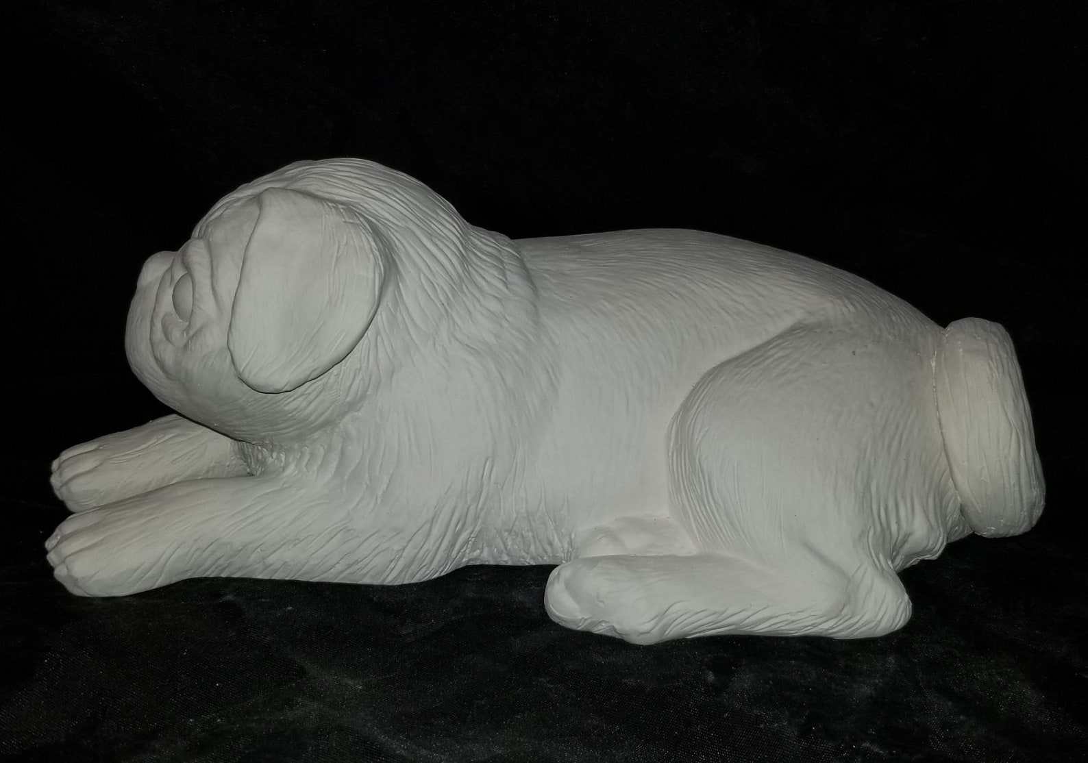 Unpainted Ceramic Bisque Pug Dog Figurine Pug Puppy DIY Unpainted ...