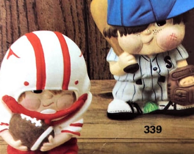 Unpainted Ceramic Bisque Sports Figures CHOICE Baseball or Football ...