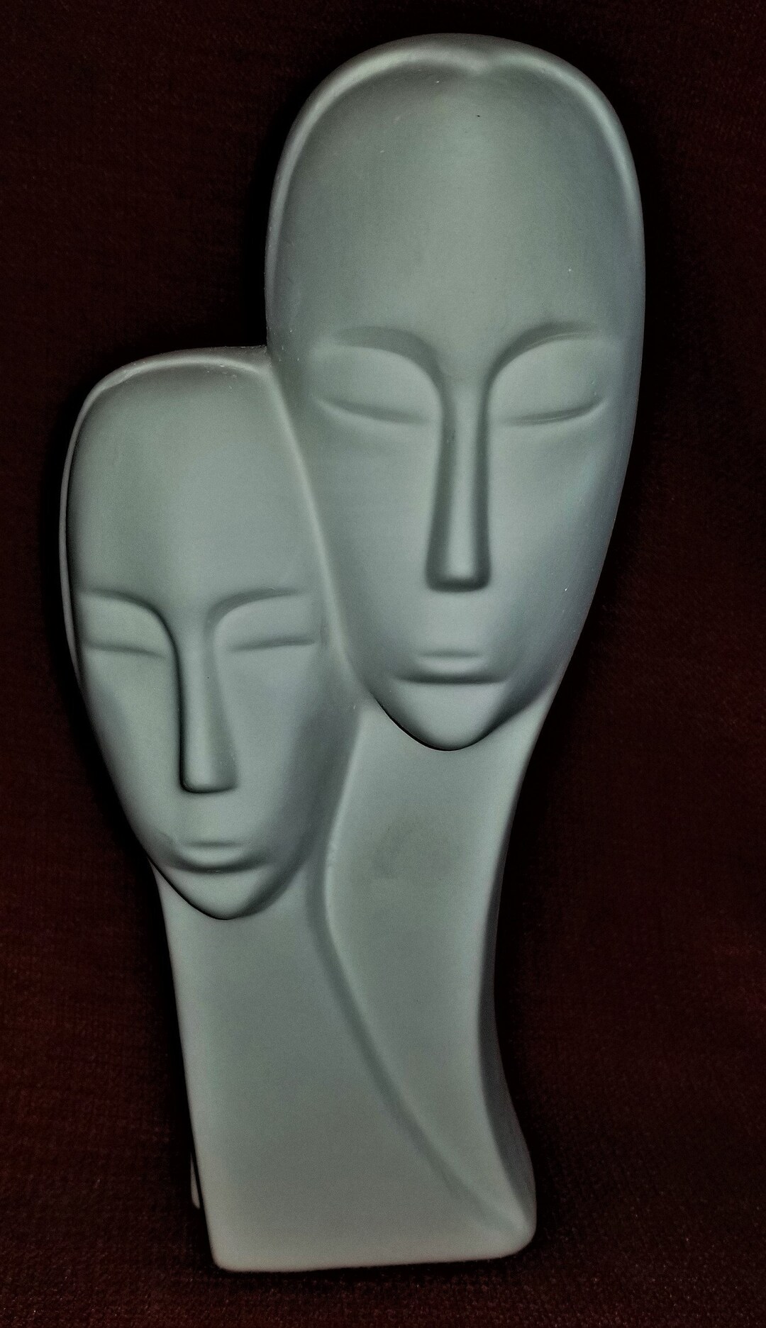 Unpainted Ceramic Bisque VINTAGE Two Headed Bust Unpainted Ceramic Pair ...