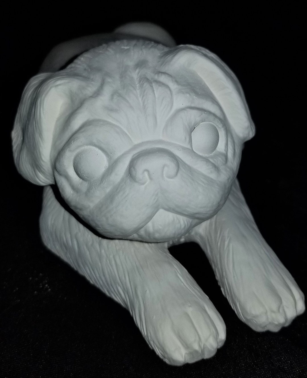 Unpainted Ceramic Bisque Pug Dog Figurine Pug Puppy DIY Unpainted ...