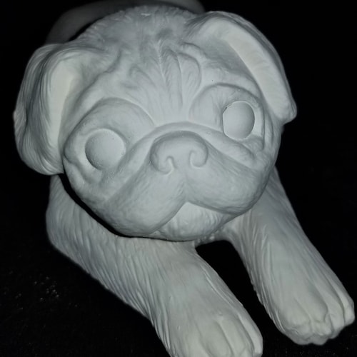 Unpainted Ceramic Bisque Pug Dog Figurine Pug Puppy DIY - Etsy