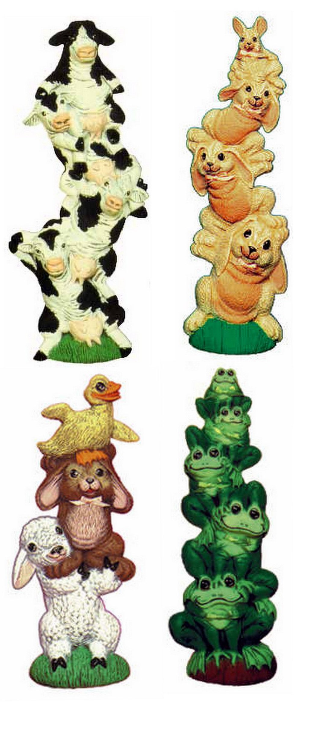 Unpainted Ceramic Animal Stackers- Cow- Frog-bunny-animal Trio ...
