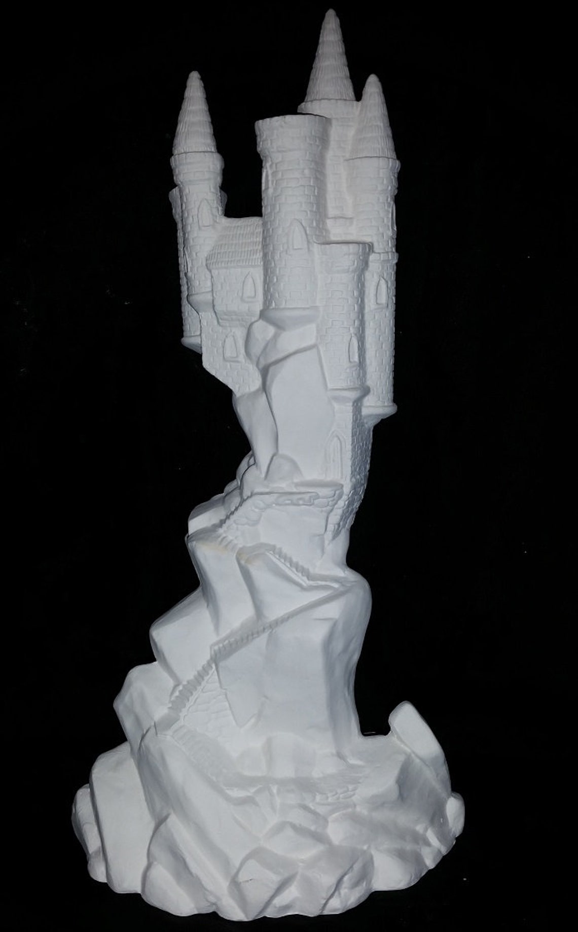 Unpainted Ceramic Bisque Medieval Castle on a Ledge Unpainted Ceramic ...