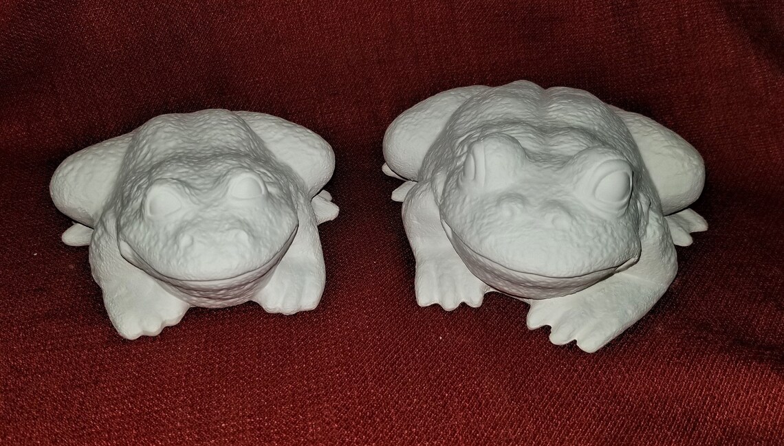 Unpainted Ceramic Bisque Garden Frogs CHOICE Medium or Small - Etsy