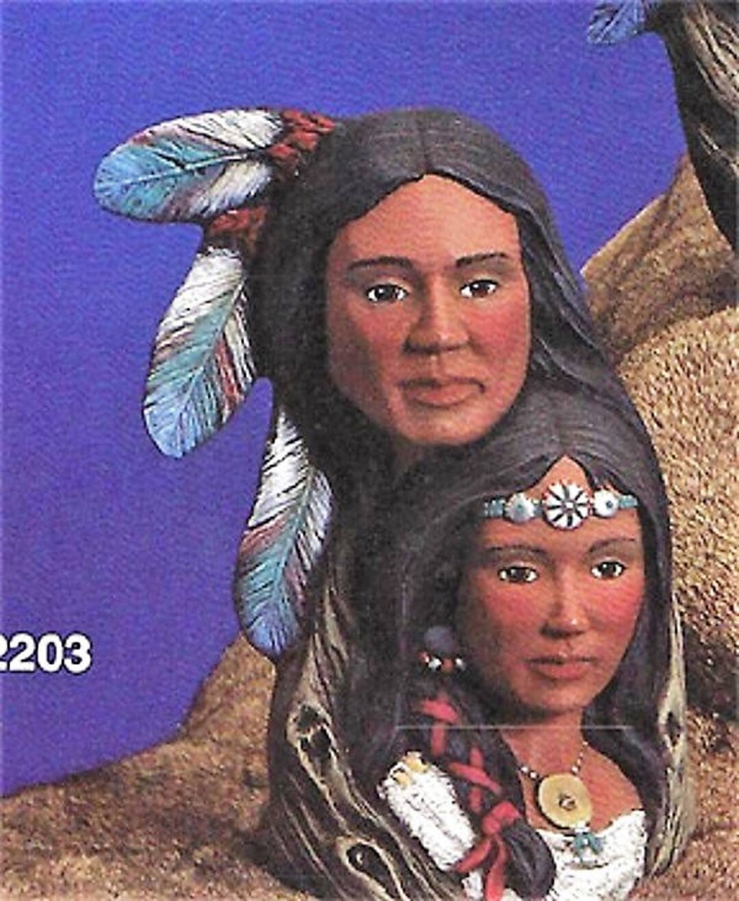 Unpainted Ceramic Native American Lovers Indian Couple Bust - Etsy