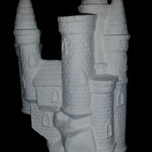 Unpainted Ceramic Bisque Medieval Castle on a Ledge Unpainted Ceramic ...