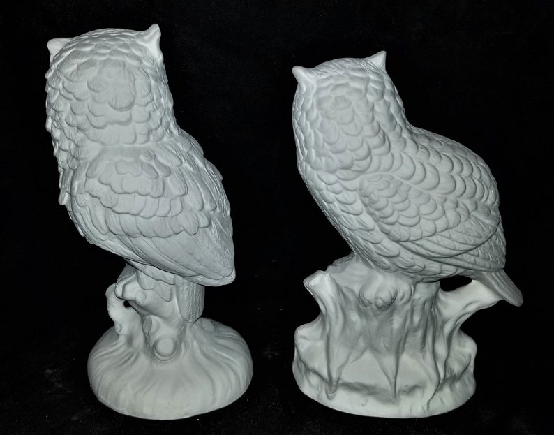 Unpainted Ceramic Bisque PAIR of Small Owls Ready to Paint Ceramic ...