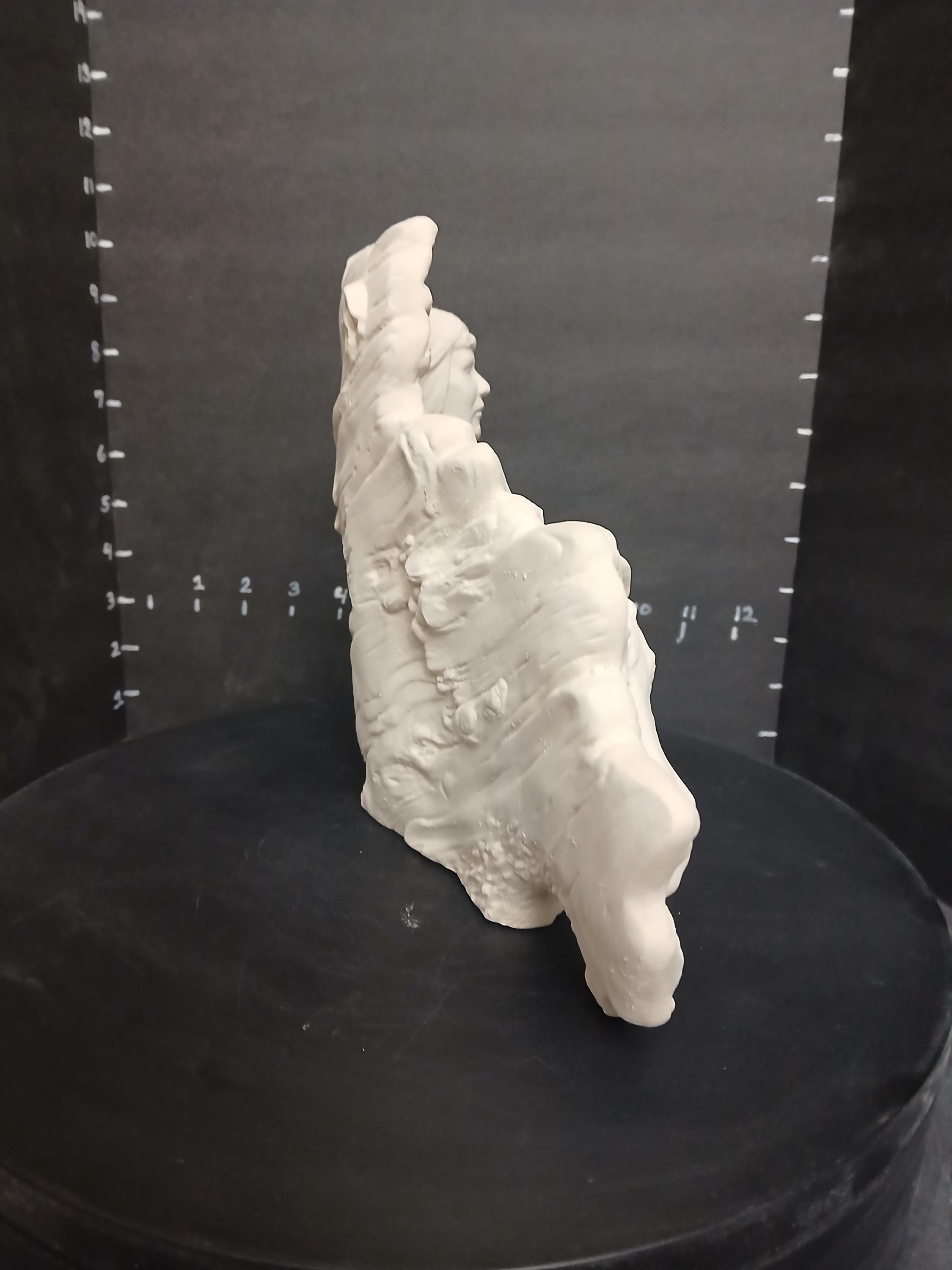 Unpainted Ceramic Bisque Native American Indian Brave W/horse Driftwood ...