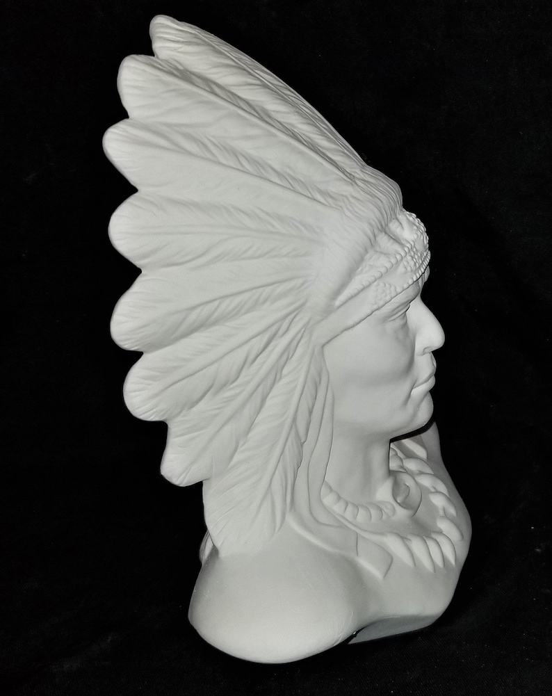 Unpainted Ceramic Bisque Native American Chief And/or Maiden - DIY ...