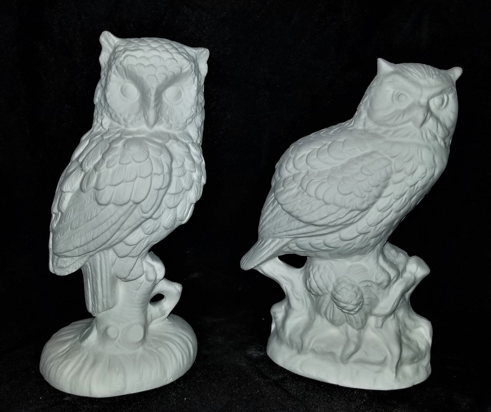 Unpainted Ceramic Bisque PAIR of Small Owls Ready to Paint Ceramic ...