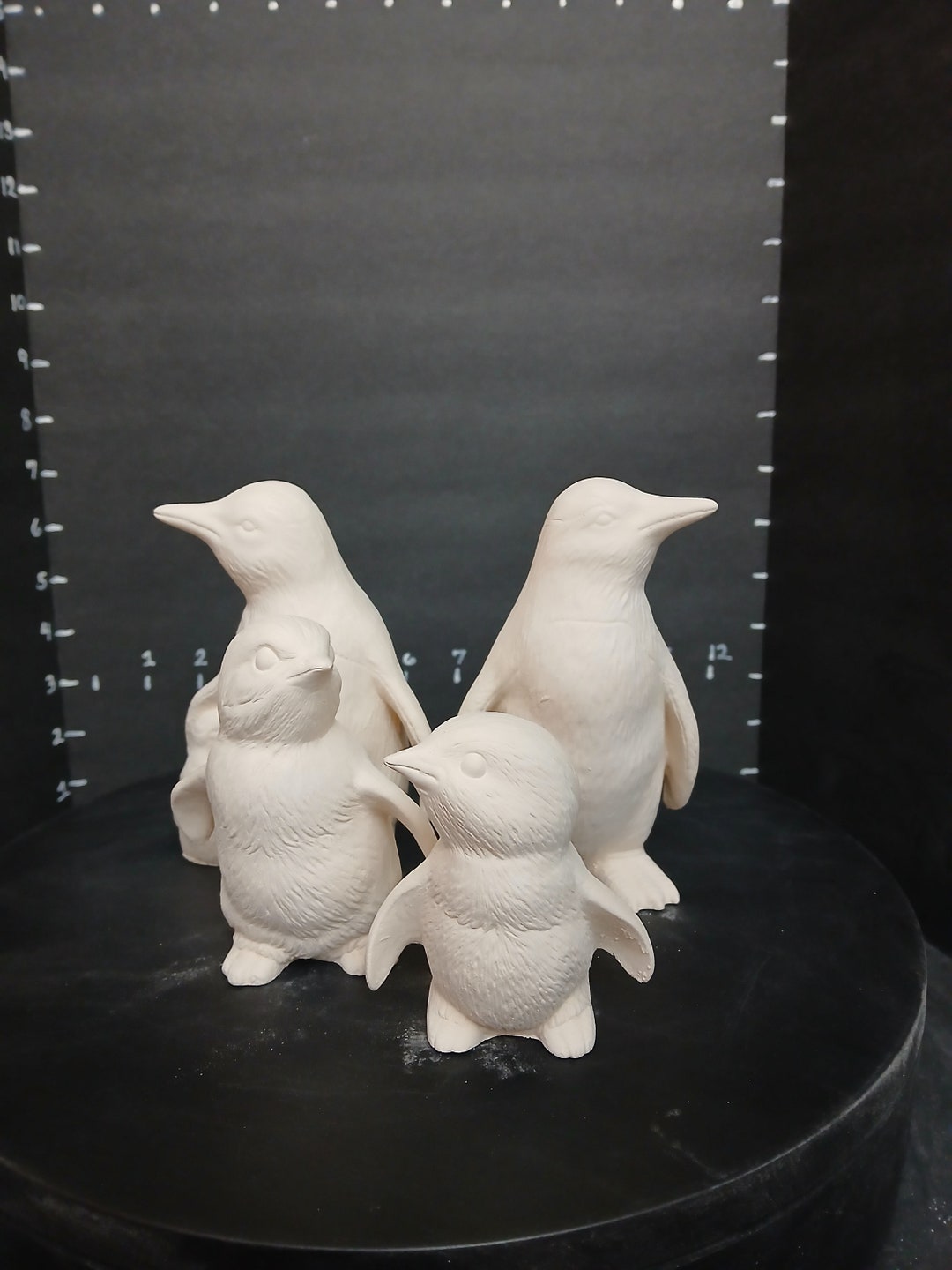 Unpainted Ceramic Bisque Realistic Penguin With Baby Unpainted Ceramic ...