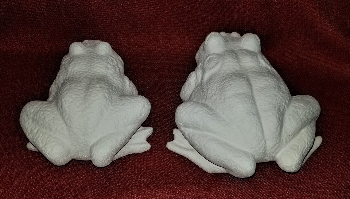 Unpainted Ceramic Bisque Garden Frogs CHOICE Medium or Small - Etsy