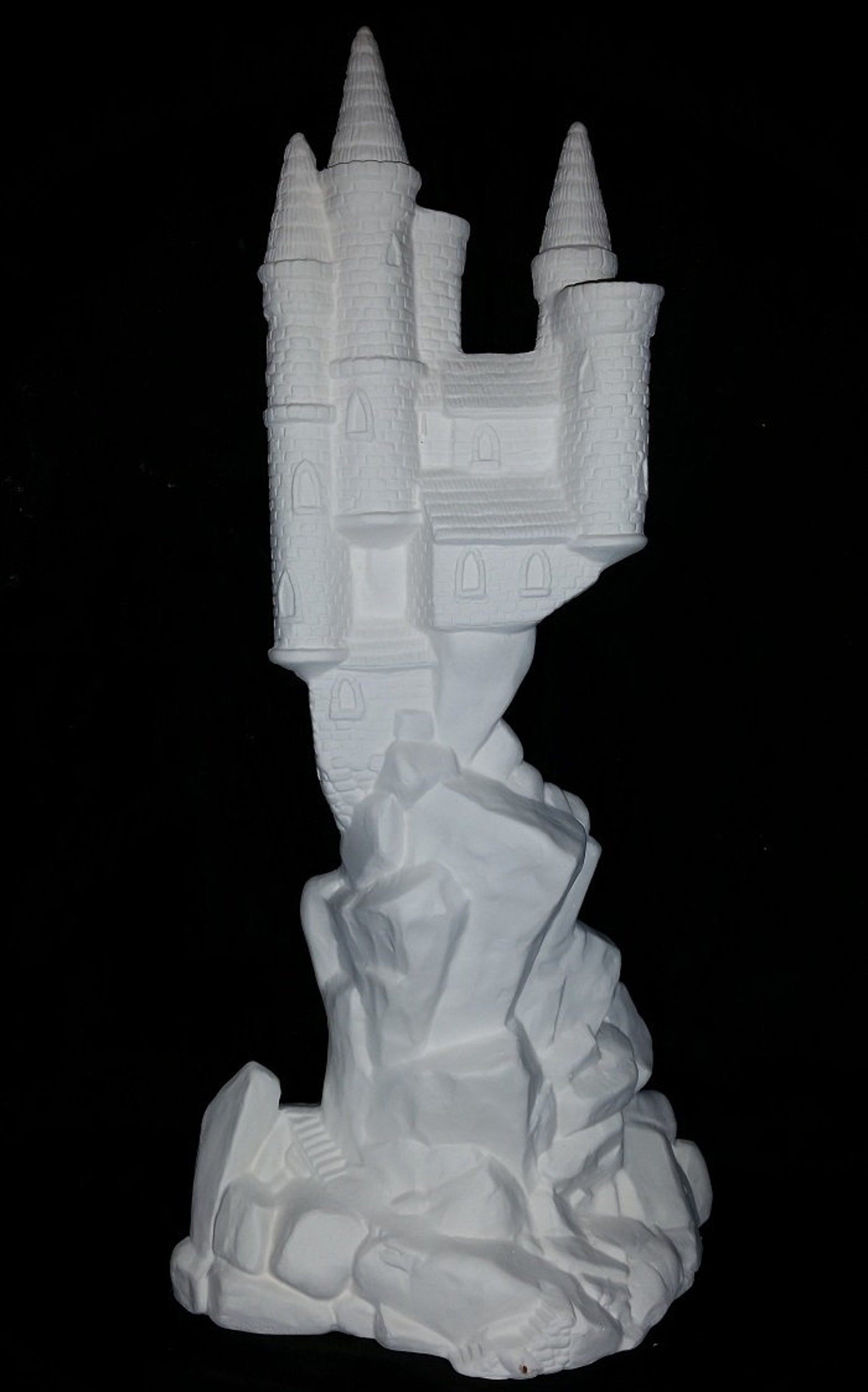 Unpainted Ceramic Bisque Medieval Castle on a Ledge Unpainted Ceramic ...