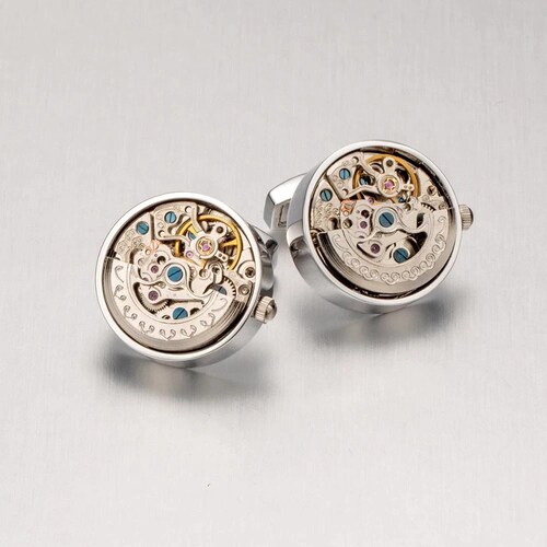 Movable Cufflinks Winding Working Watch Mechanism Cuff Link - Etsy
