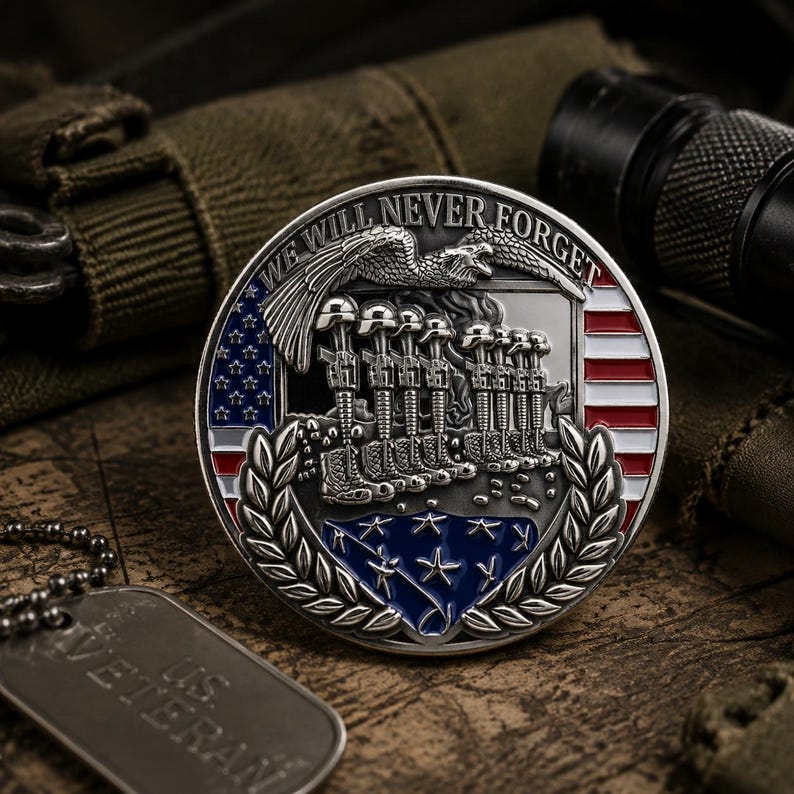 US Veteran Challenge Coin, Patriotic Alloy Commemorative, Military Gift ...