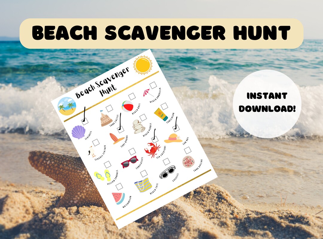 Beach Scavenger Hunt, Kids Outdoor Activities, Vacation Games ...