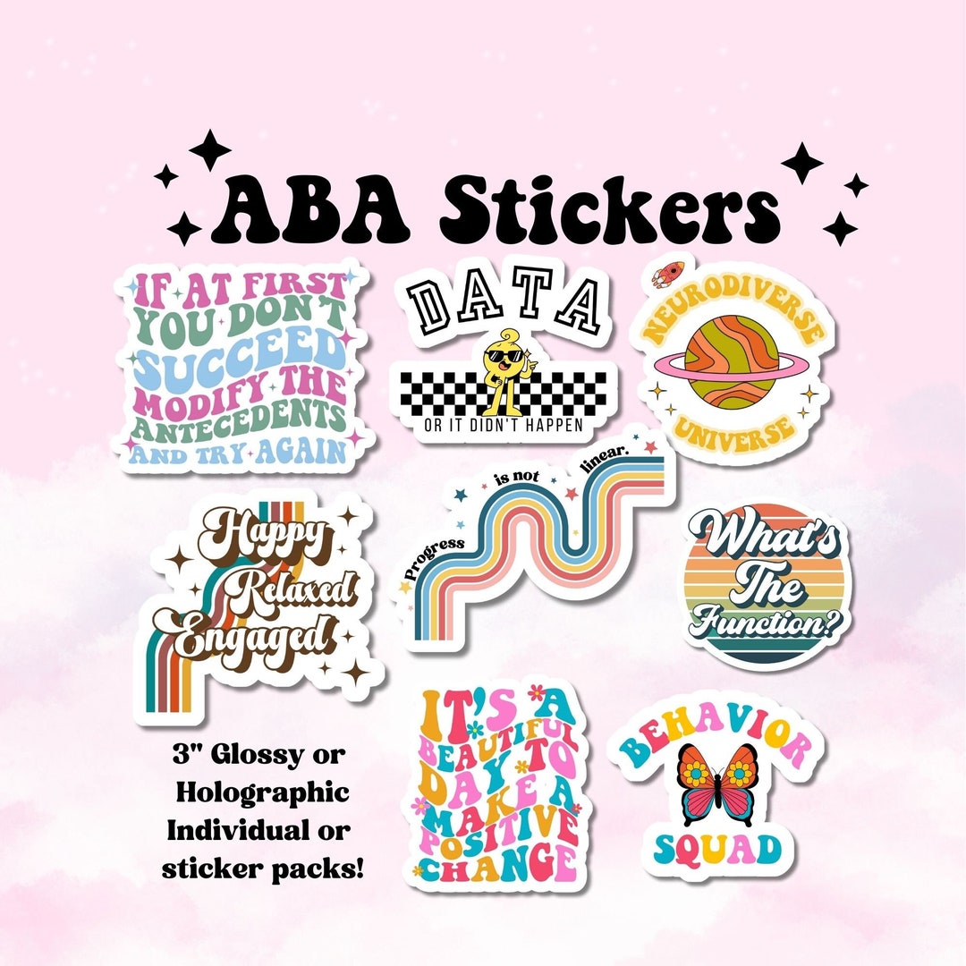 ABA Stickers, Behavior Analysis Sticker Bundle, Holographic Rbt Bcba ...